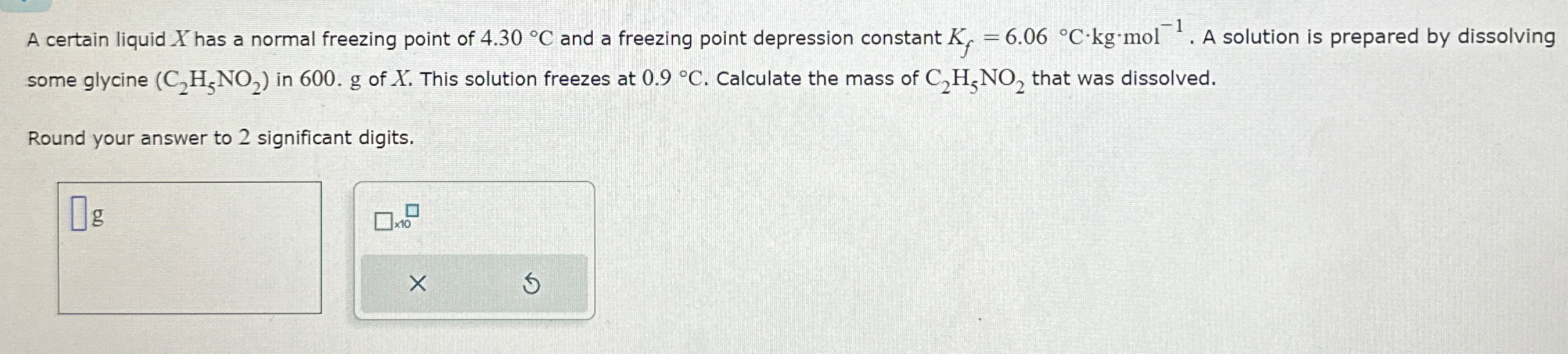 Solved A certain liquid x ﻿has a normal freezing point of | Chegg.com