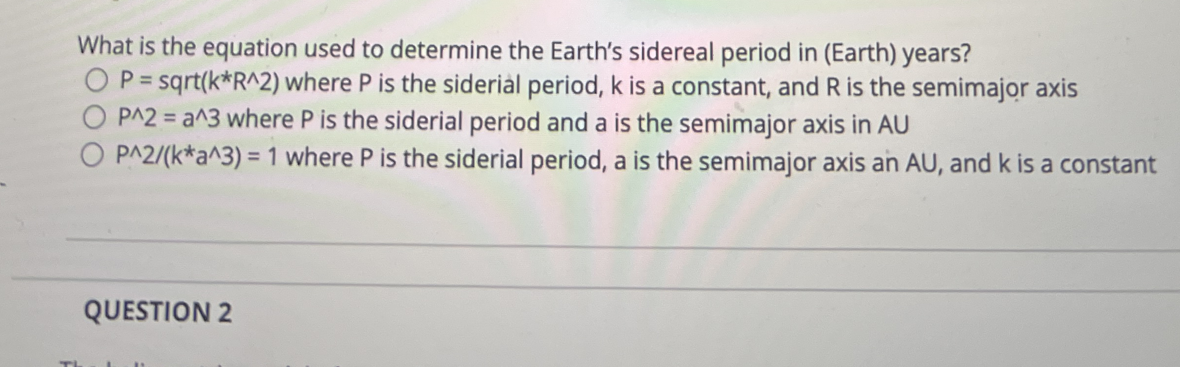 Solved What is the equation used to determine the Earth's | Chegg.com
