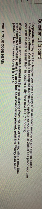 Solved Question 11 1 Point Corporate Disarray Part 2