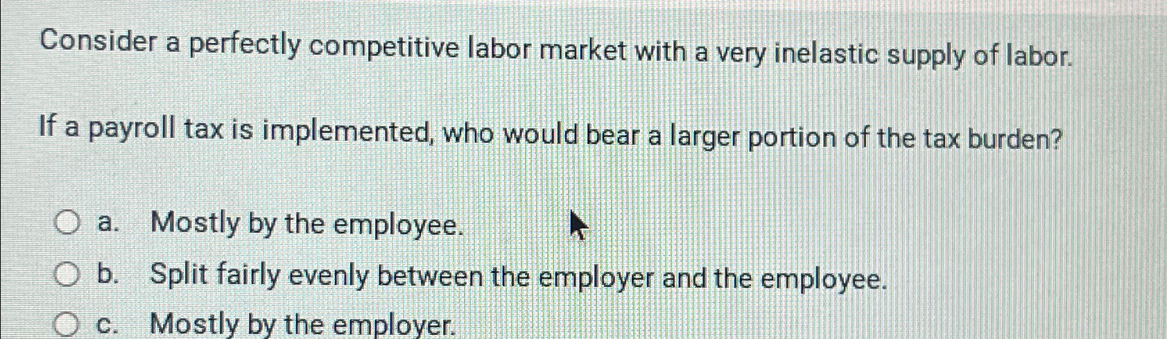 Solved Consider a perfectly competitive labor market with a | Chegg.com