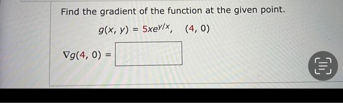 Solved Find the gradient of the function at the given point. | Chegg.com