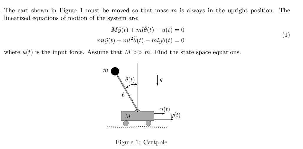 Solved The cart shown in Figure 1 must be moved so that mass | Chegg.com