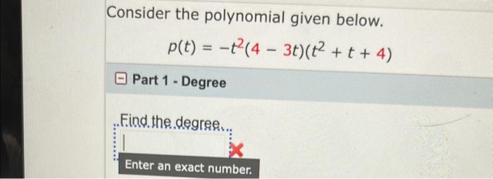 Solved Consider the polynomial given below. | Chegg.com