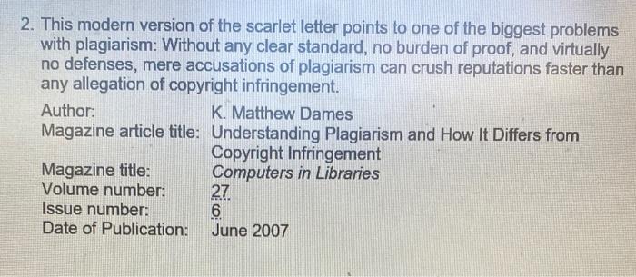 2. This modern version of the scarlet letter points | Chegg.com