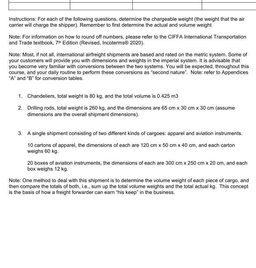 Solved Instructions: For each of the following questions, | Chegg.com