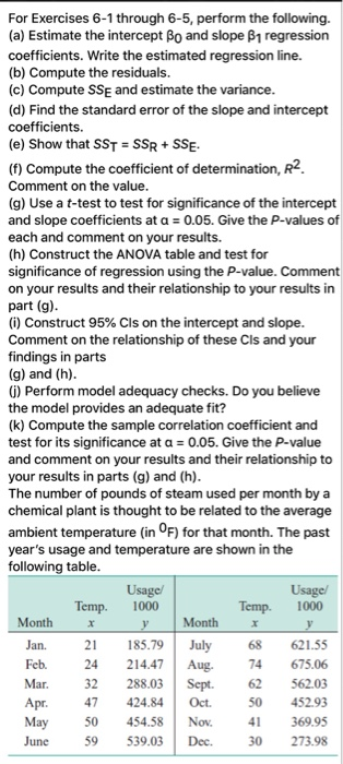 Solved For Exercises 6-1 through 6-5, perform the following. | Chegg.com