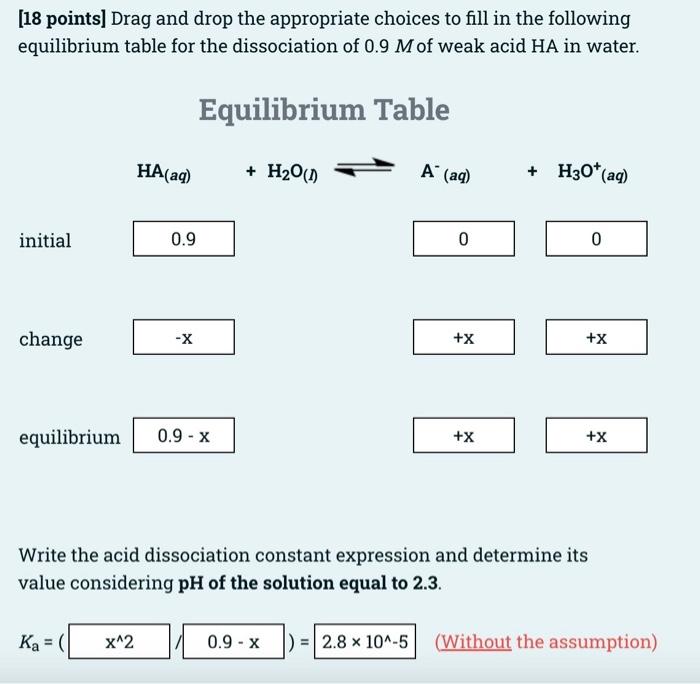 Solved [18 points] Drag and drop the appropriate choices to | Chegg.com