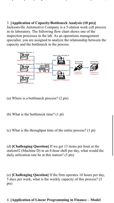 3. [Application of Capacity/Bottleneck Analysis (10 | Chegg.com