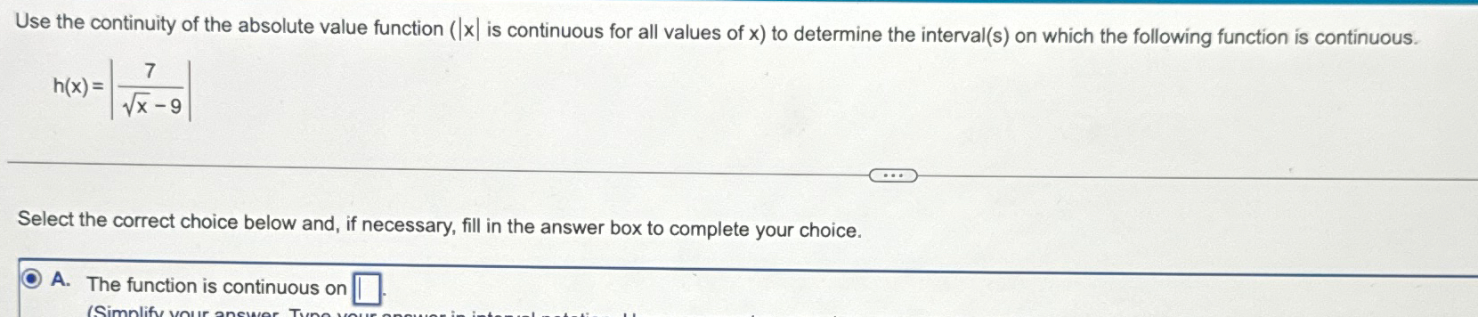 Solved Use the continuity of the absolute value function | Chegg.com
