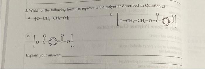 Solved 2. Ethylene glycol, HO-CH2-CH2-OH, and terephthalic | Chegg.com