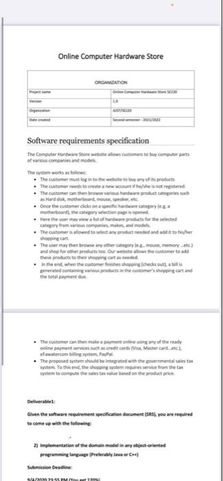Online Computer Hardware Store ORGANIZATION Software | Chegg.com