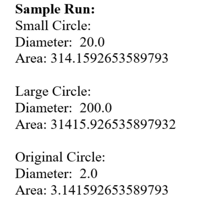 Solved Create a class named Section Circle Lastname with | Chegg.com