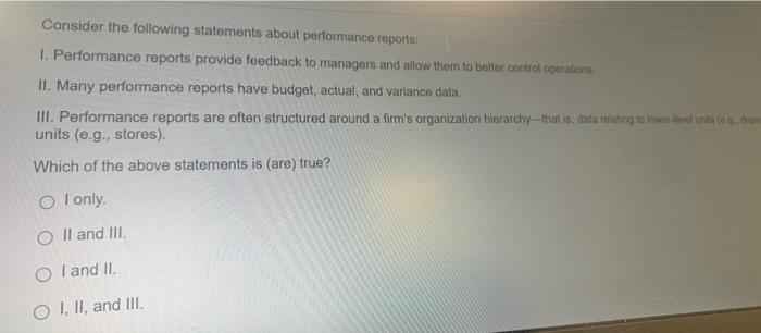 Solved Consider the following statements about performance | Chegg.com