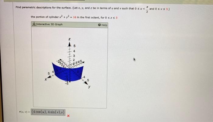Solved and OSVS 3.) 2 Find parametric descriptions for the | Chegg.com