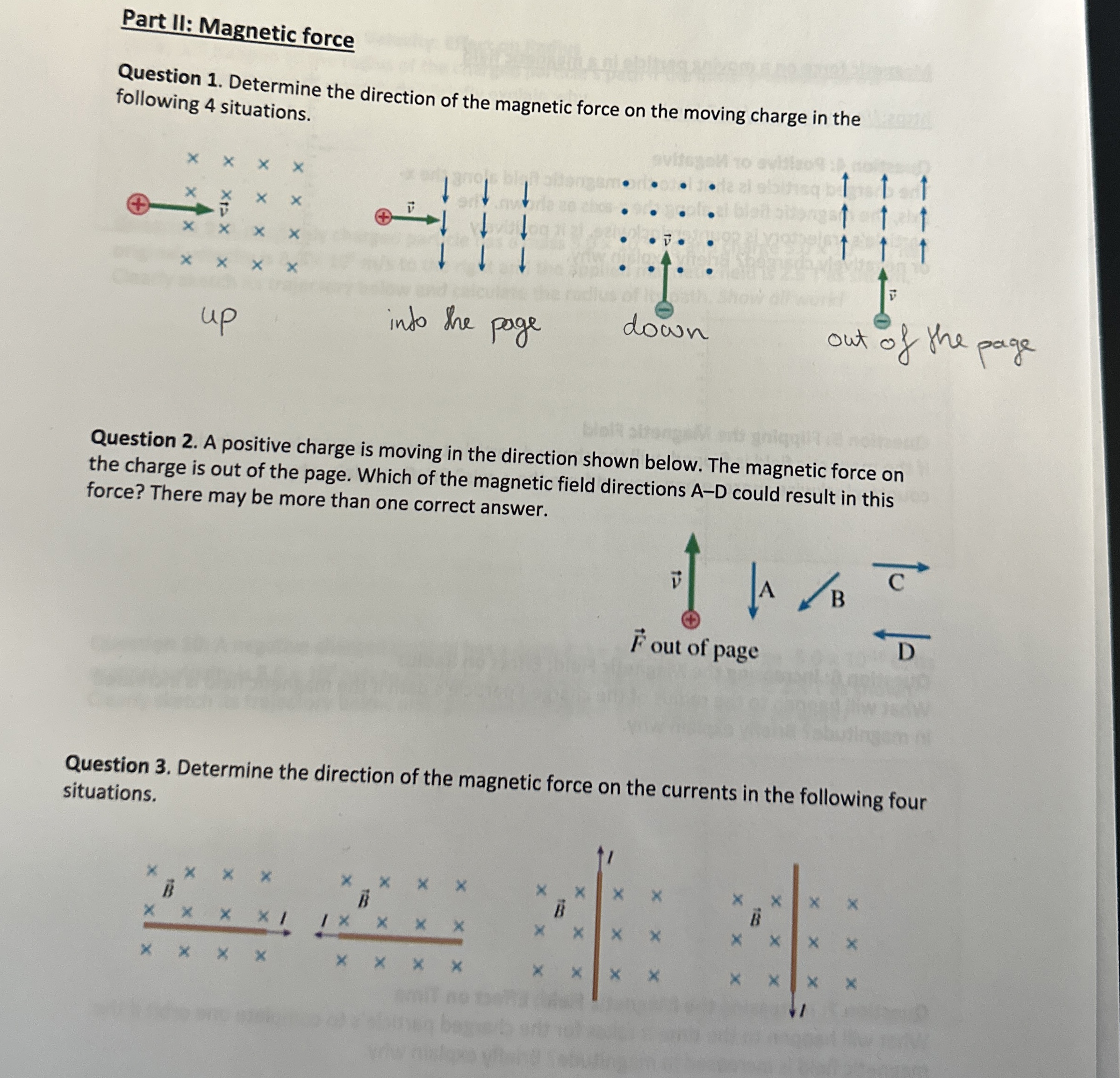 Solved Part II: Magnetic forceQuestion 1. ﻿Determine the | Chegg.com