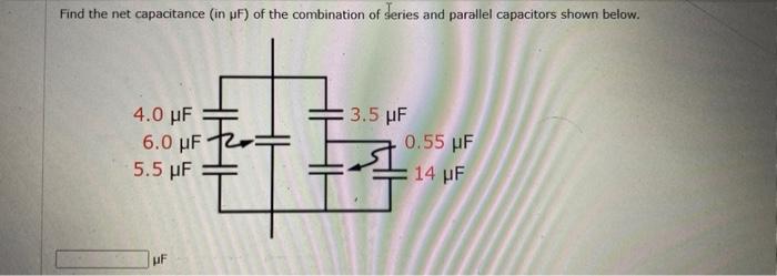 Solved Find the net capacitance (in μF) of the combination | Chegg.com
