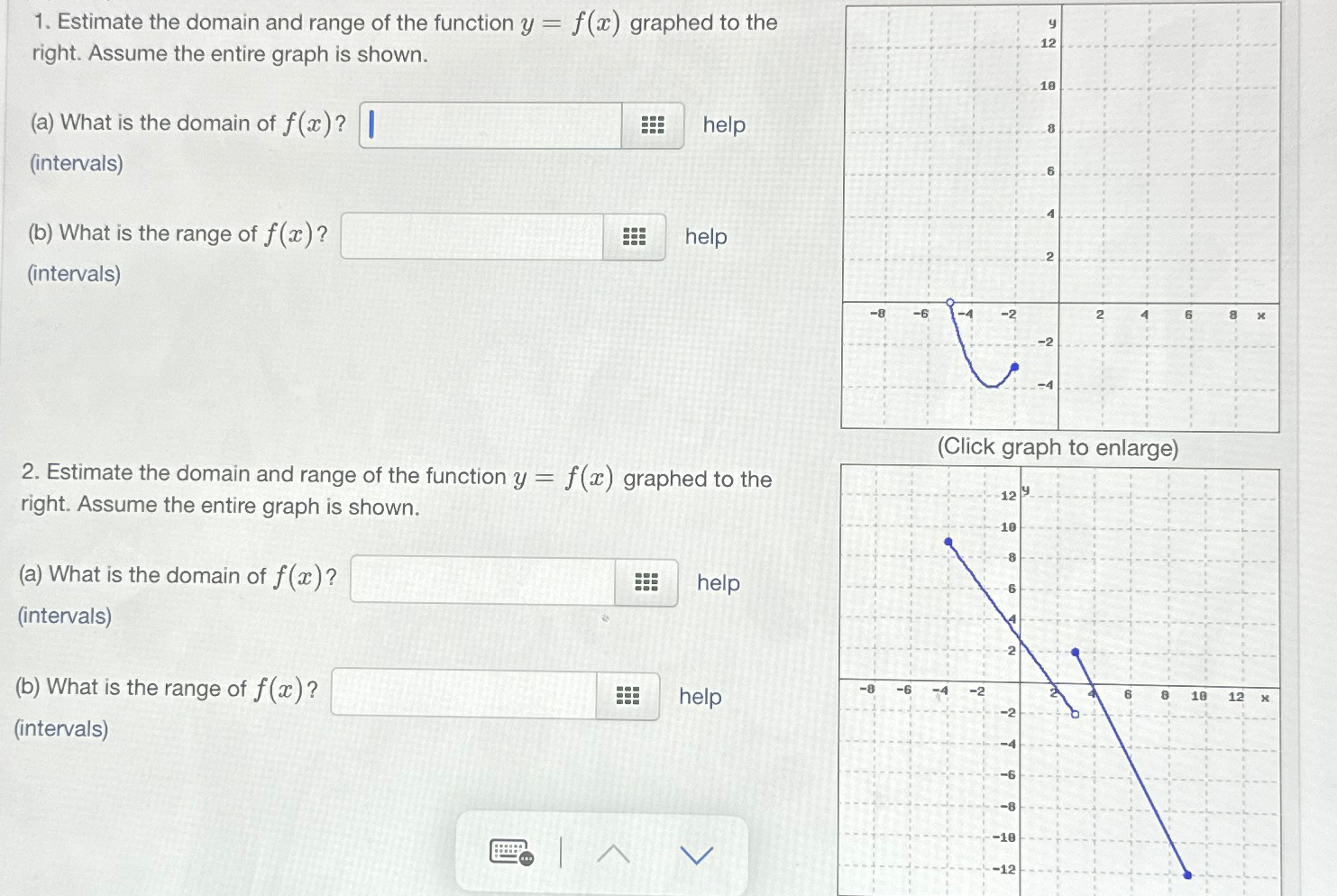 Solved Estimate the domain and range of the function y=f(x) | Chegg.com