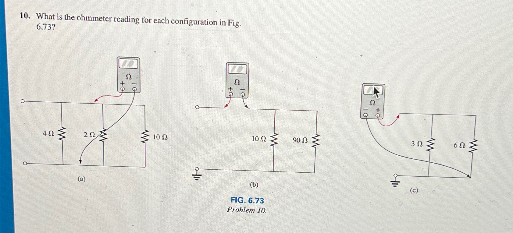 Solved What is the ohmmeter reading for each configuration | Chegg.com