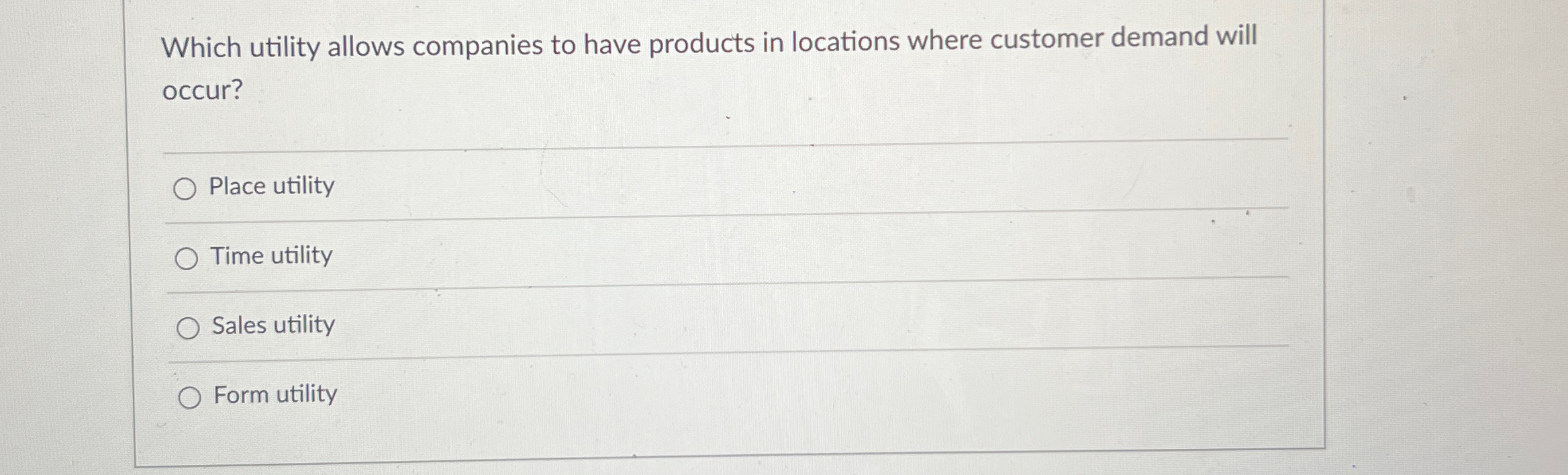 Solved Which utility allows companies to have products in | Chegg.com