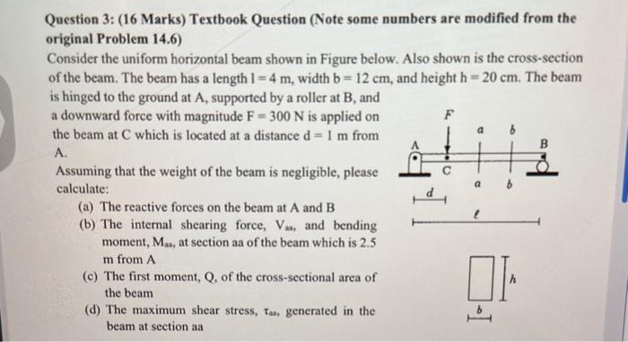 Solved Question 3: (16 Marks) Textbook Question (Note some | Chegg.com