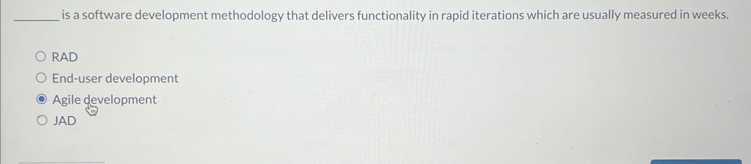 Solved is a software development methodology that delivers | Chegg.com