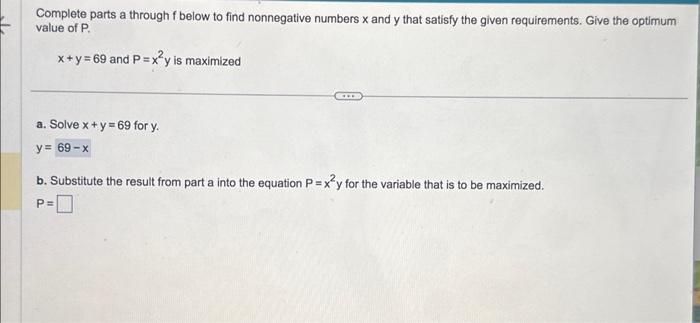 Solved Complete parts a through f below to find nonnegative | Chegg.com