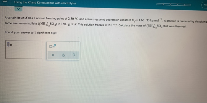 Solved Using the Kf and Kb equations with electrolytes va A | Chegg.com