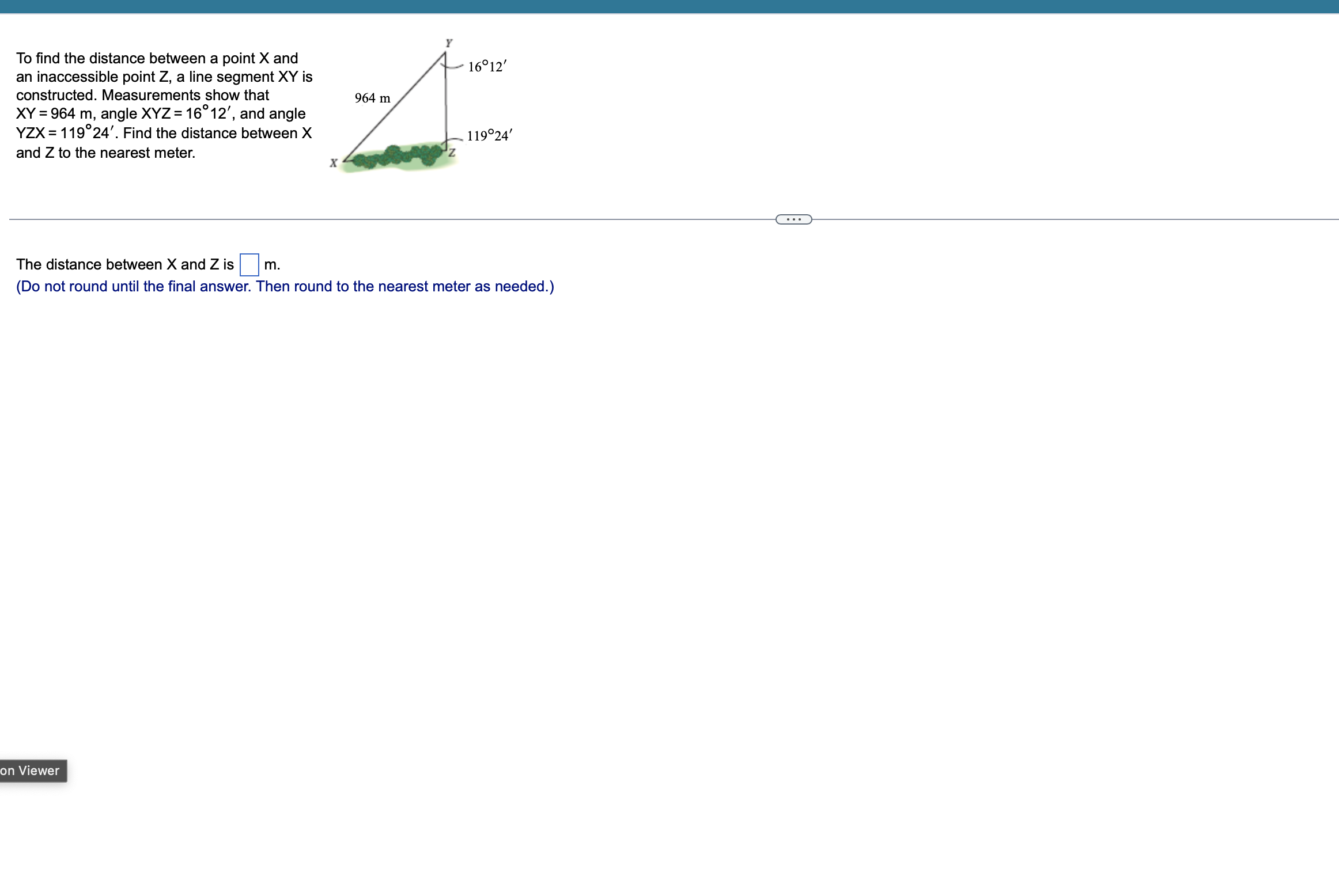 Solved To find the distance between a point x ﻿and an | Chegg.com