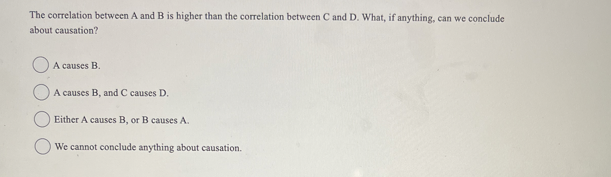 Solved The correlation between A and B ﻿is higher than the | Chegg.com