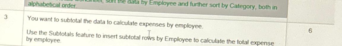 Solved alphabetical order3 ﻿You want to subtotal the data to | Chegg.com