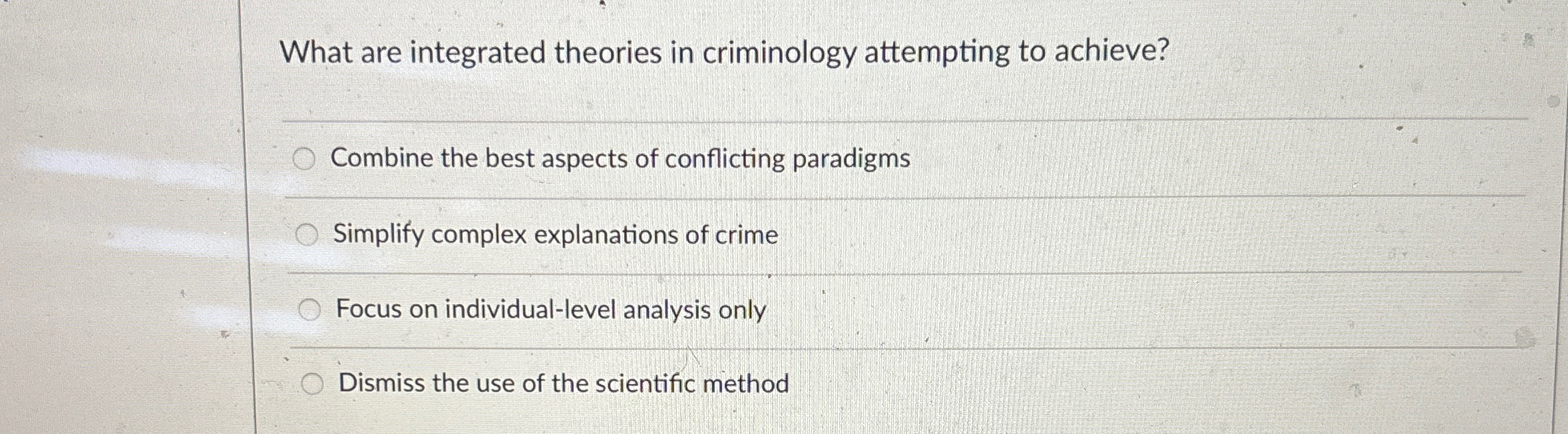 Solved What are integrated theories in criminology | Chegg.com