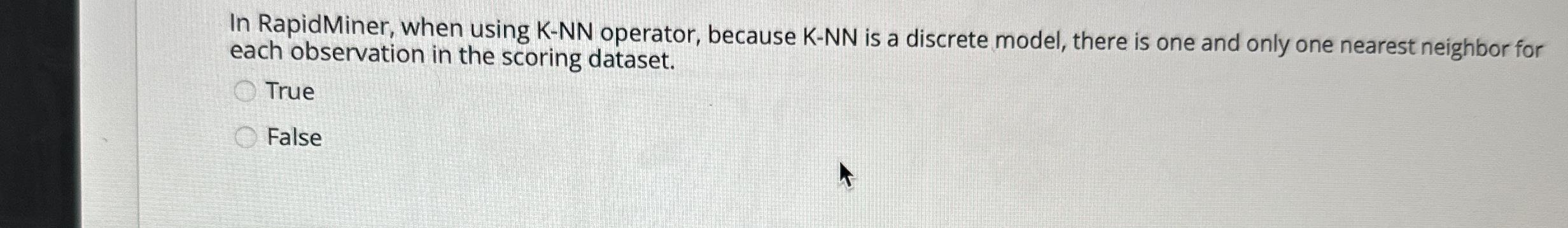 Solved In RapidMiner, when using K-NN operator, because K-NN | Chegg.com