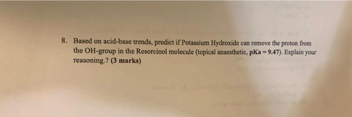 Solved 3. Based on acid-base trends, predict if Potassium | Chegg.com
