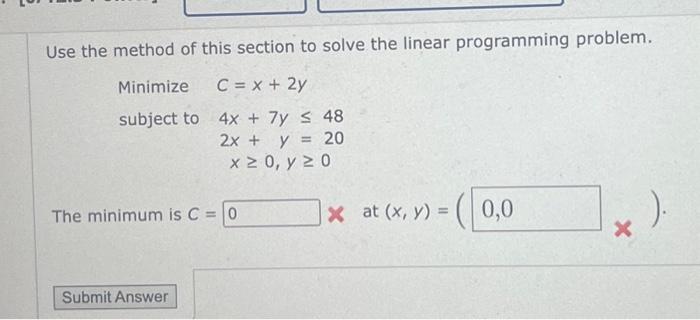 Solved Use the method of this section to solve the linear | Chegg.com