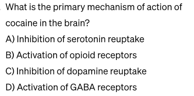 Solved psychology: What is the primary mechanism of action | Chegg.com