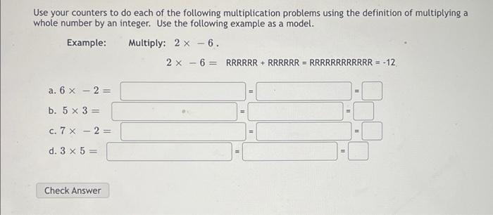 Solved Use your counters to do each of the following | Chegg.com
