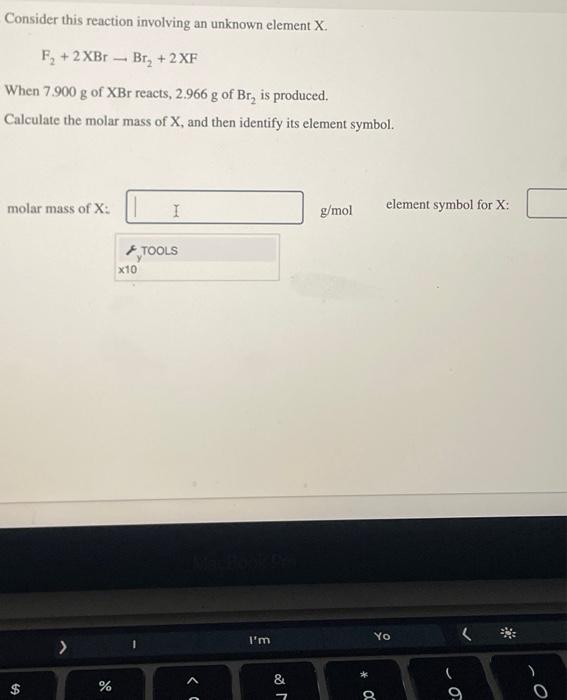 Consider this reaction involving an unknown element | Chegg.com