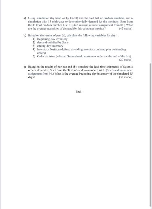 CB2203 Data-Driven Business Modeling Homework 4 You | Chegg.com