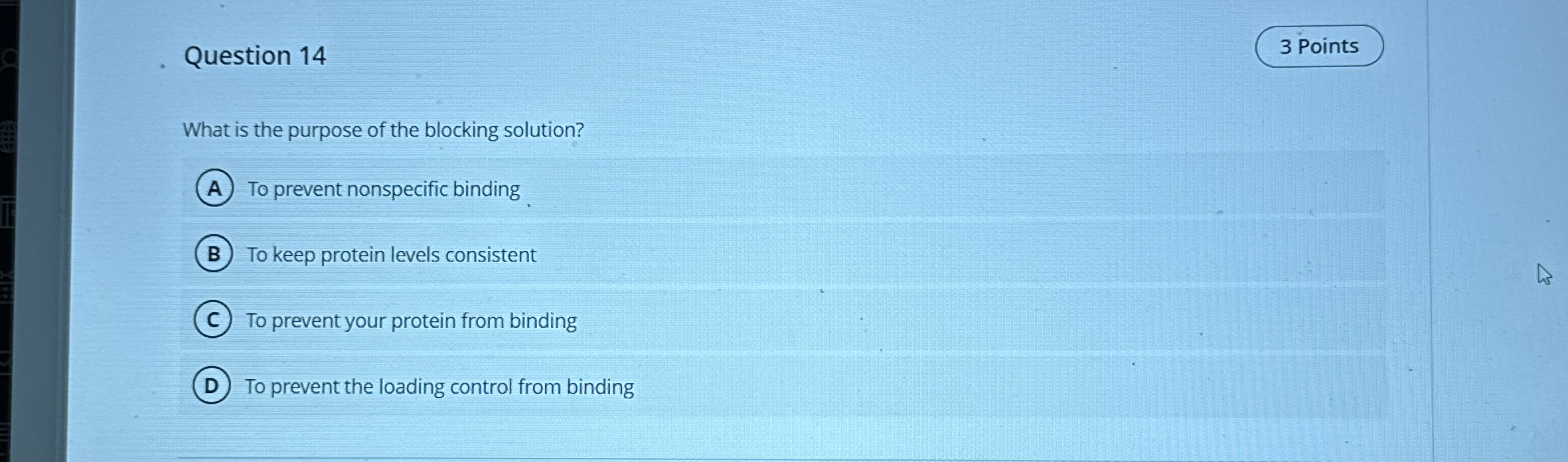 High Quality SOLUTION Question 14What is the purpose of the blocking | Chegg.com