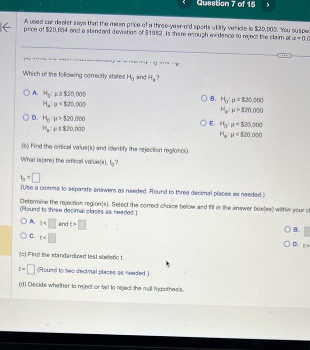 Solved Use the given statement to represent a claim. Write | Chegg.com
