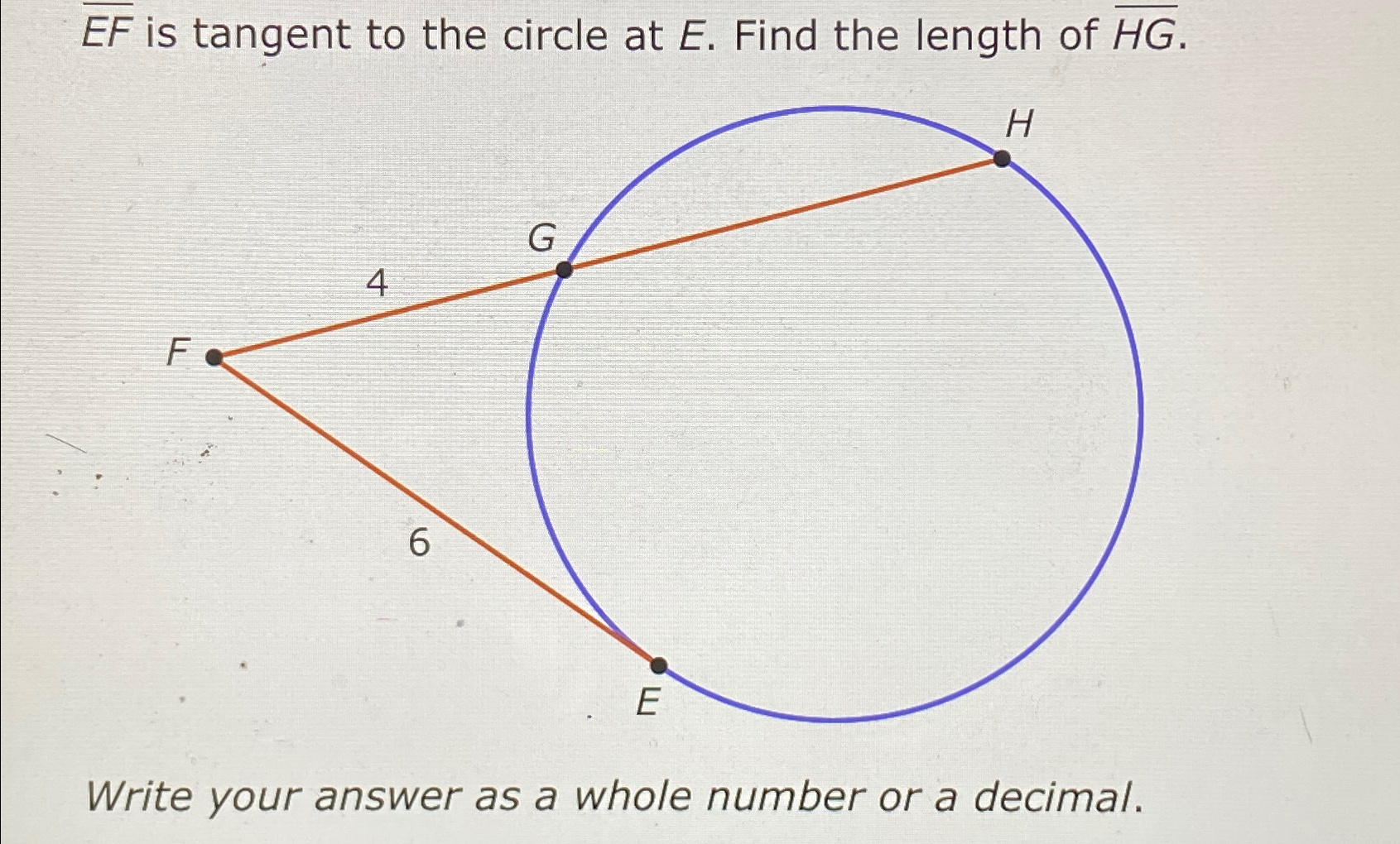 Solved ?bar (EF) ﻿is tangent to the circle at E. ﻿Find the | Chegg.com