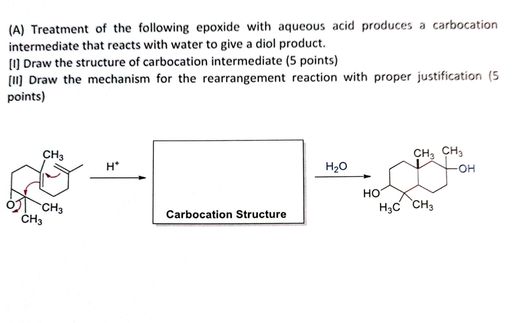 Solved (A) ﻿Treatment of the following epoxide with aqueous | Chegg.com