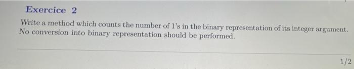 Solved Exercice 2 Write a method which counts the number of | Chegg.com