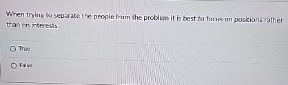 Solved When trying to separate the people from the problem | Chegg.com