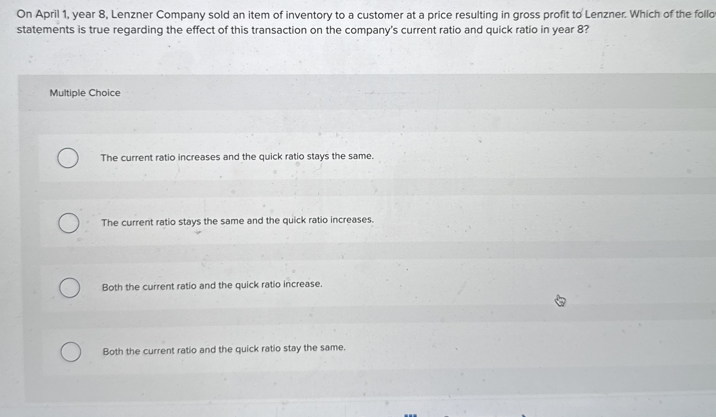 Solved On April 1, ﻿year 8, ﻿Lenzner Company sold an item of | Chegg.com
