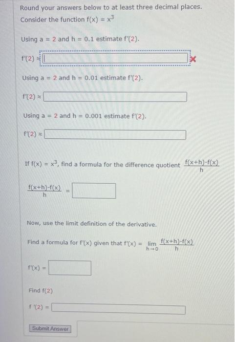 Solved Round your answers below to at least three decimal | Chegg.com