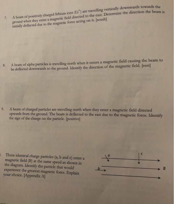 Solved 7. A beam of positively charged lithium ions (Liare | Chegg.com