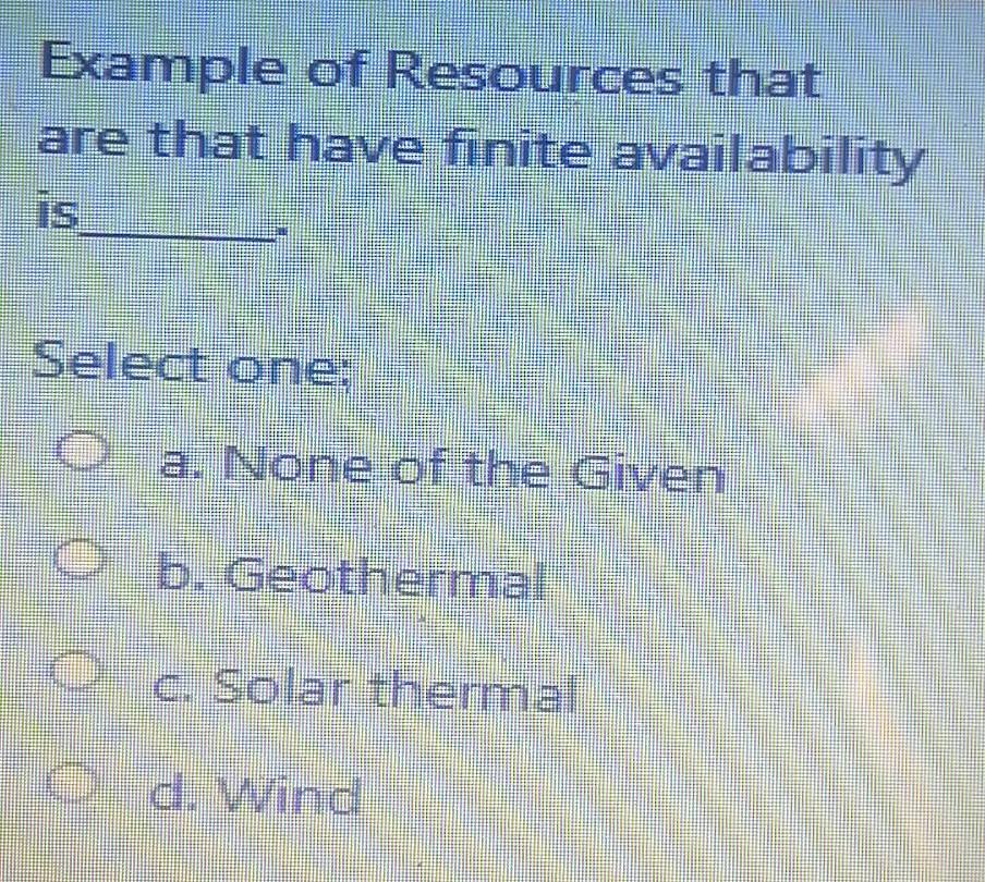 Solved Example of Resources that are that have finite | Chegg.com
