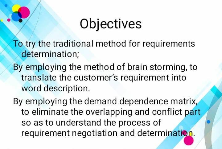 Solved Experiment 1: Requirement Determination Objectives | Chegg.com