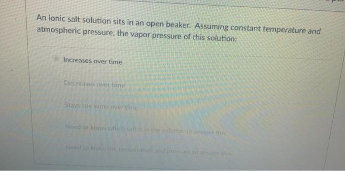 Solved When a nonvolatile solute is dissolved in a volatile | Chegg.com